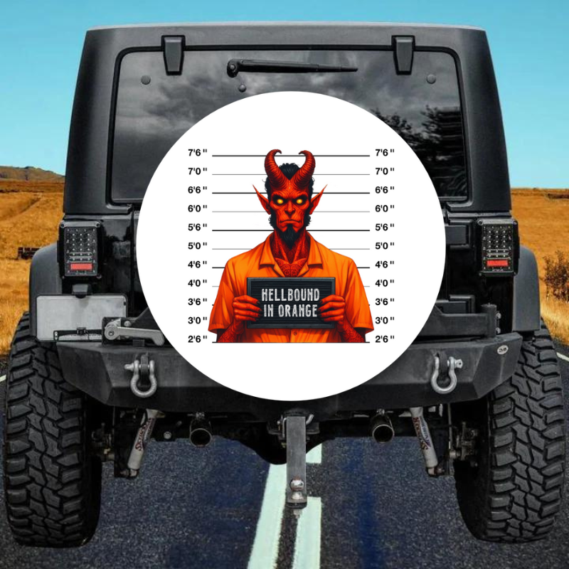 HELLBOUND IN ORANGE spare tire cover thickened leather universal – PathMods